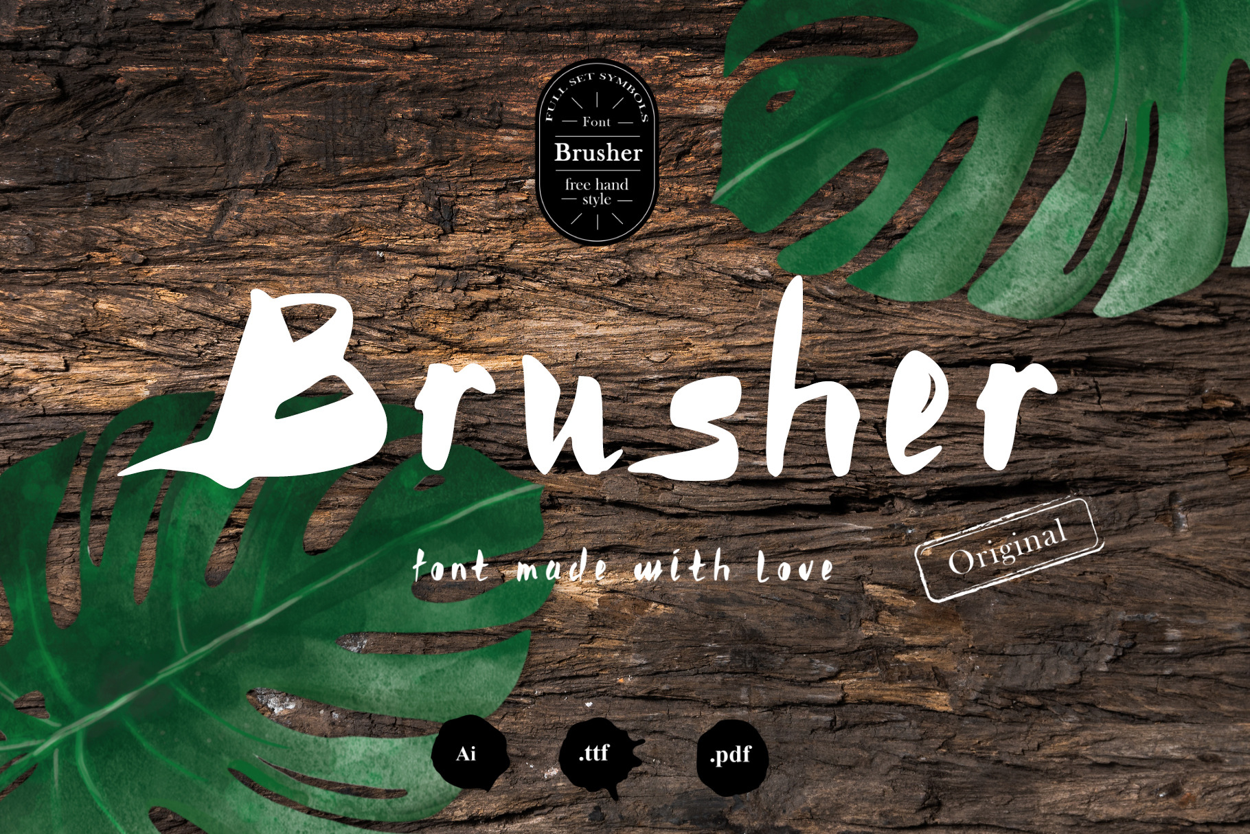 Brusher font, a Script Font by Vladimir Vihrev