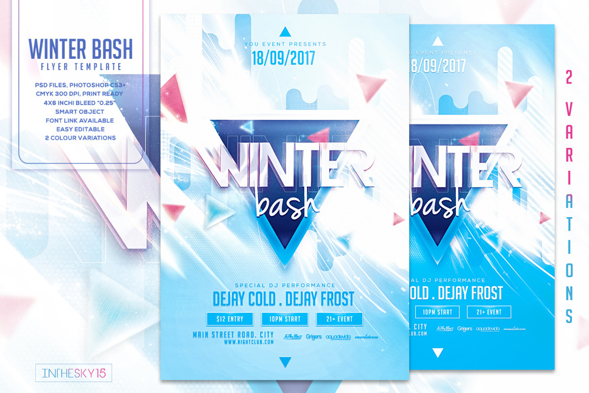 Winter Bash Flyer Template, a Flyer Template by InTheSky15