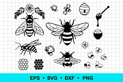 Bee and Honey Bundle Vector Clip Art | Graphic Objects ~ Creative Market