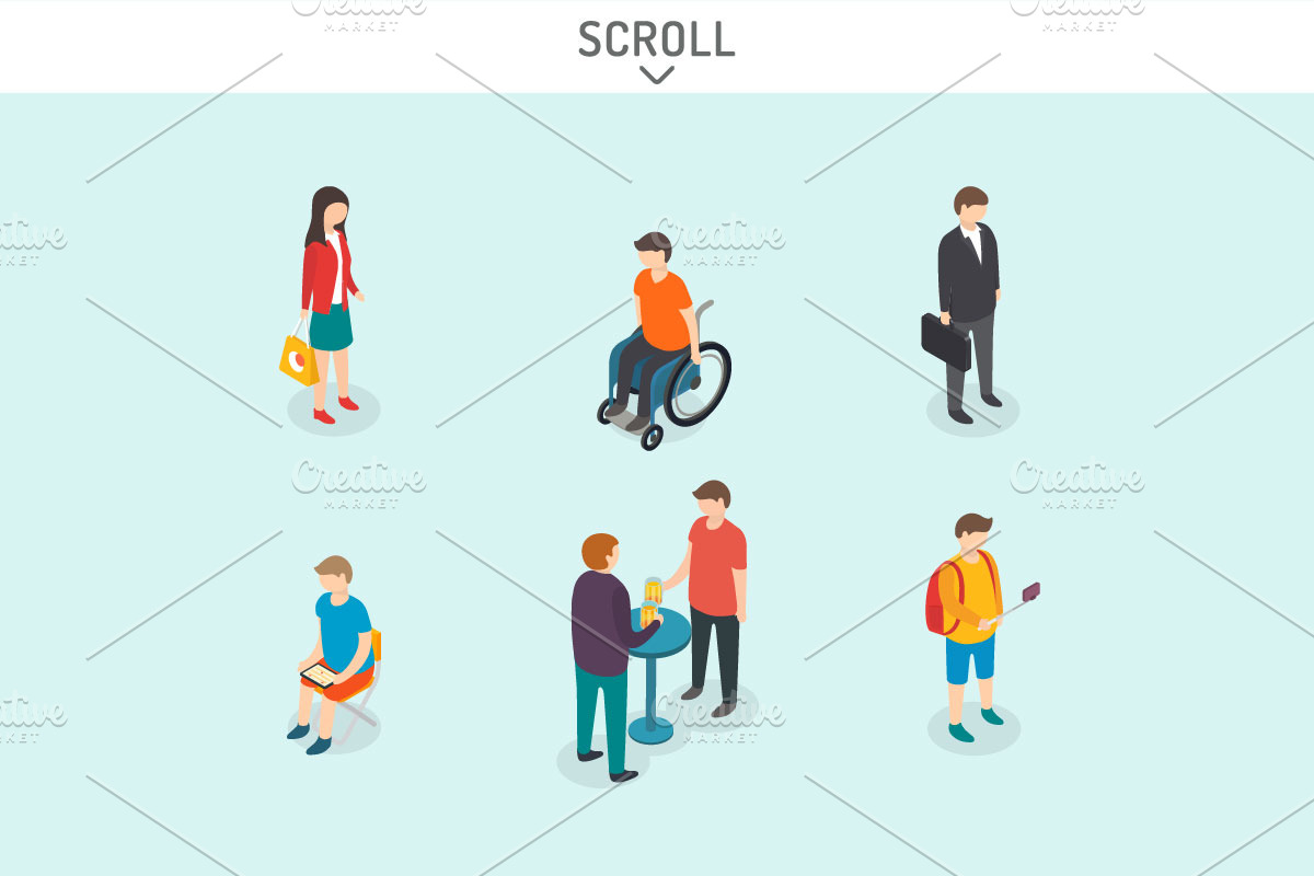 Isometric People Set, a Person Illustration by GlebTagirov