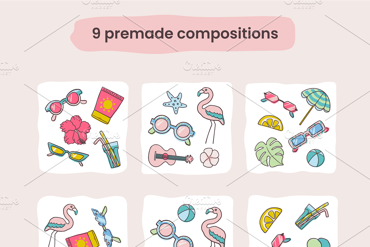 Sunglasses Vector Summer Pack, an Illustration by Castula
