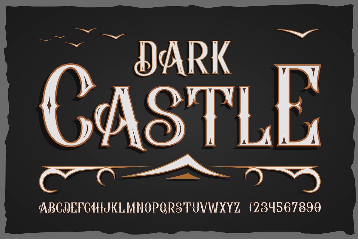 Dark Casrle OTF vintage label font., a Symbol Font by Fractal fonts ...