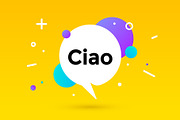 Ciao. Banner, speech bubble, poster, a Decorative Illustration by Foxys ...
