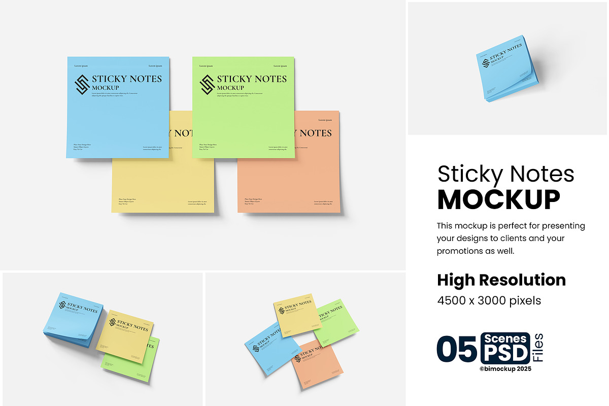 Sticky Notes Mockup, a Product Mockup by bimockup