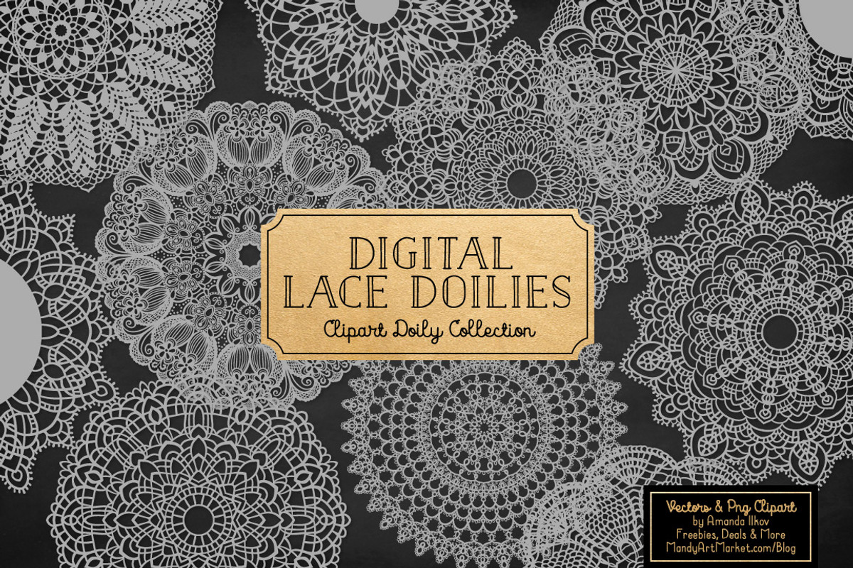 Grey Doilies Clipart & Vectors, an Illustration by Amanda Ilkov