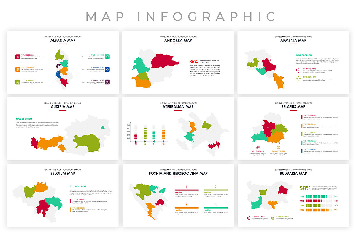 Editable Maps Pack PowerPoint, a Presentation Template by Digitcase x Wealthwells