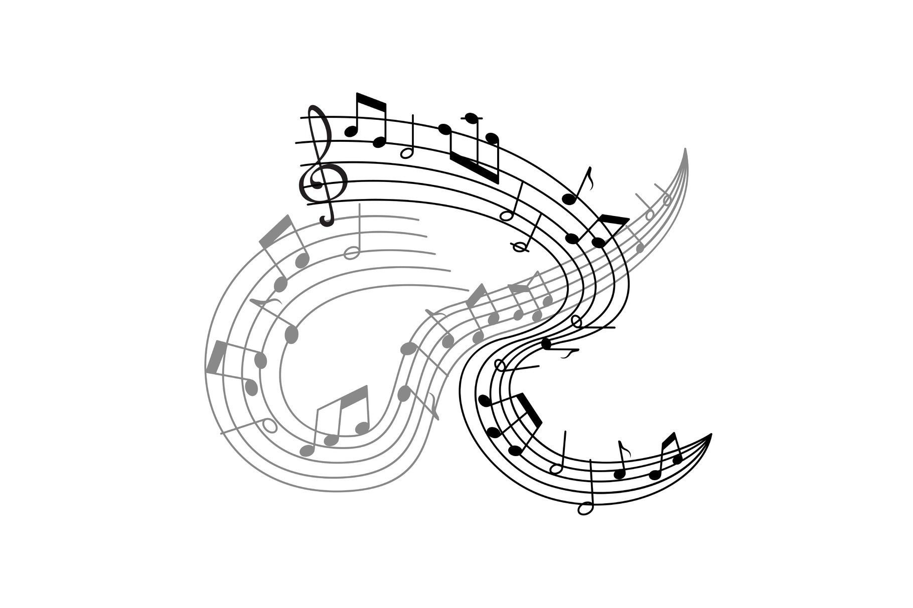 Vector music poster or musical notes staff icon | Illustrations ...