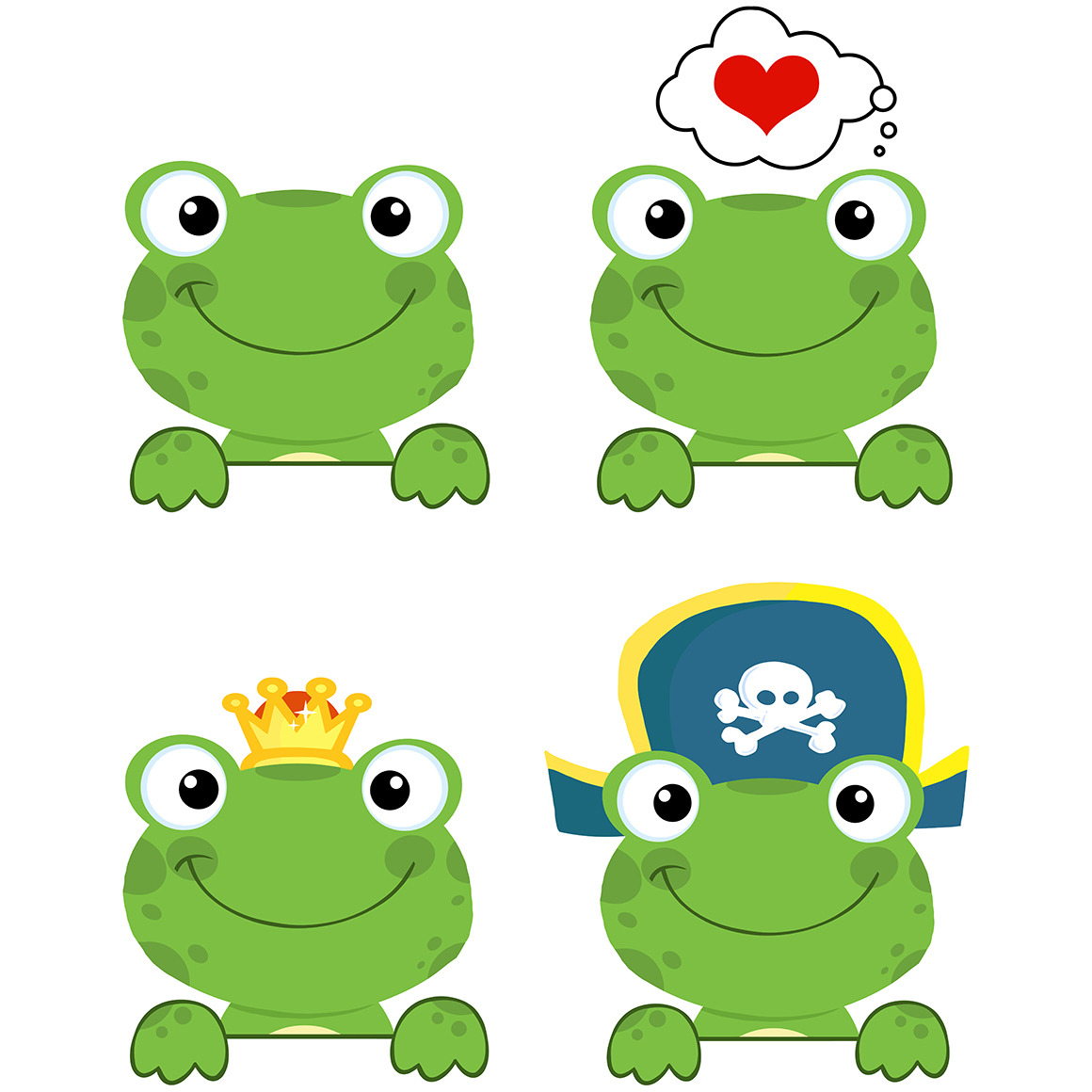 Set of Frog Heads Collection, an Animal Illustration by HitToon