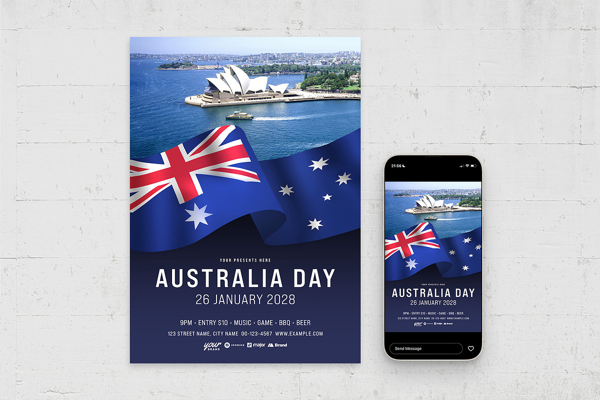 Australia Day Flyer Template, a Flyer Template by BrandPacks