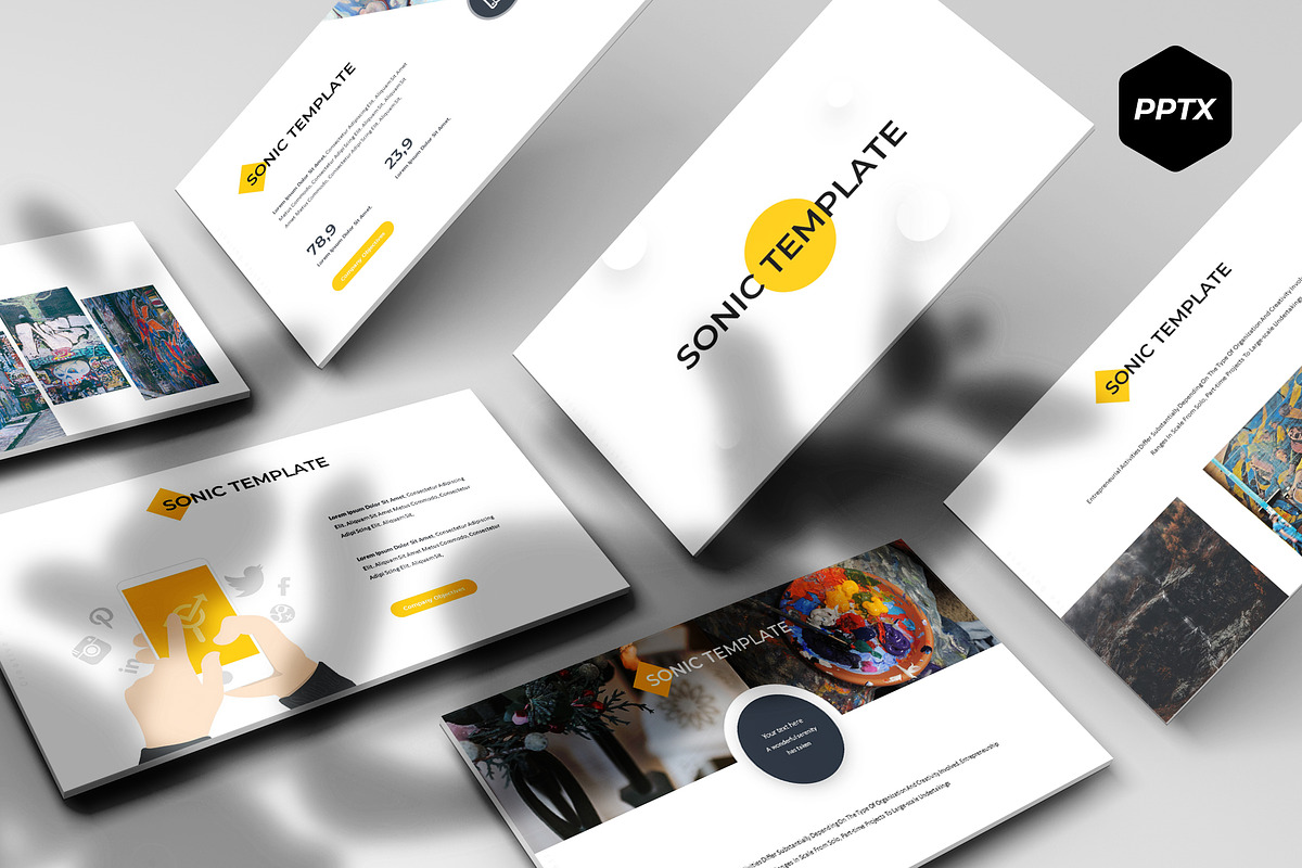 Sonic - Powerpoint Template, a Presentation Template by AQR Studio