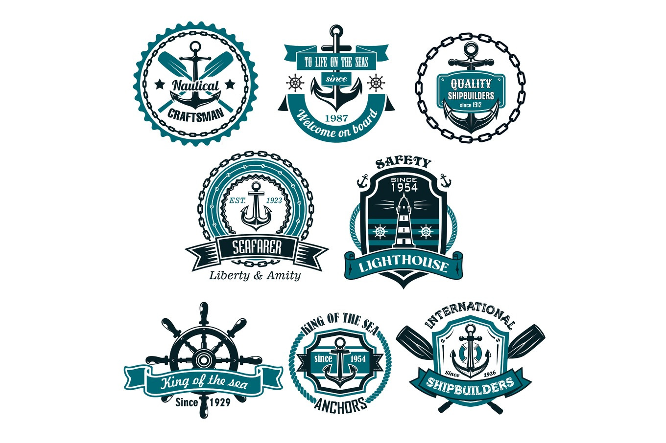 Vector set of nautical and marine icons | Illustrations ~ Creative Market