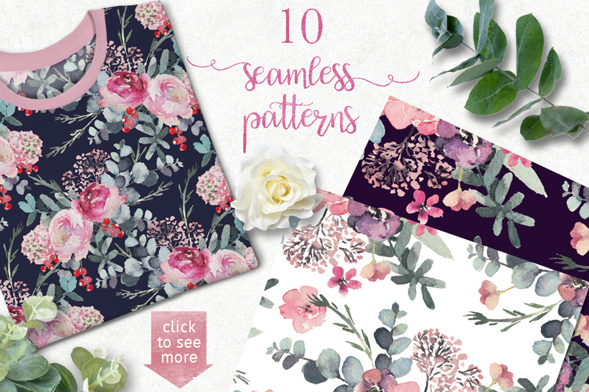 BUNDLE Whole Shop Watercolor Floral, a Decorative Illustration by Veris ...