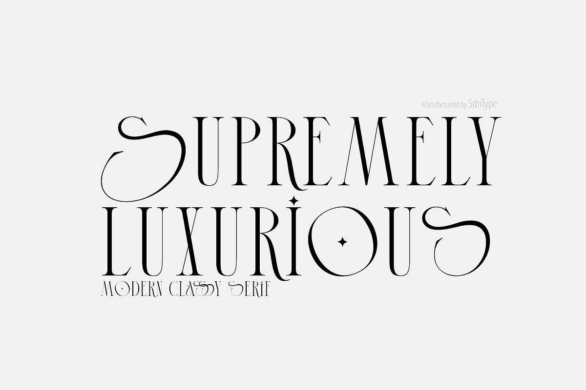 Supremely Luxurious Typeface, a Serif Font by TypeClassHeroes