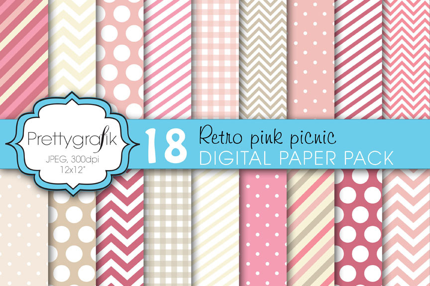 18 bright colors digital paper, a Pattern Graphic by PrettyBundles