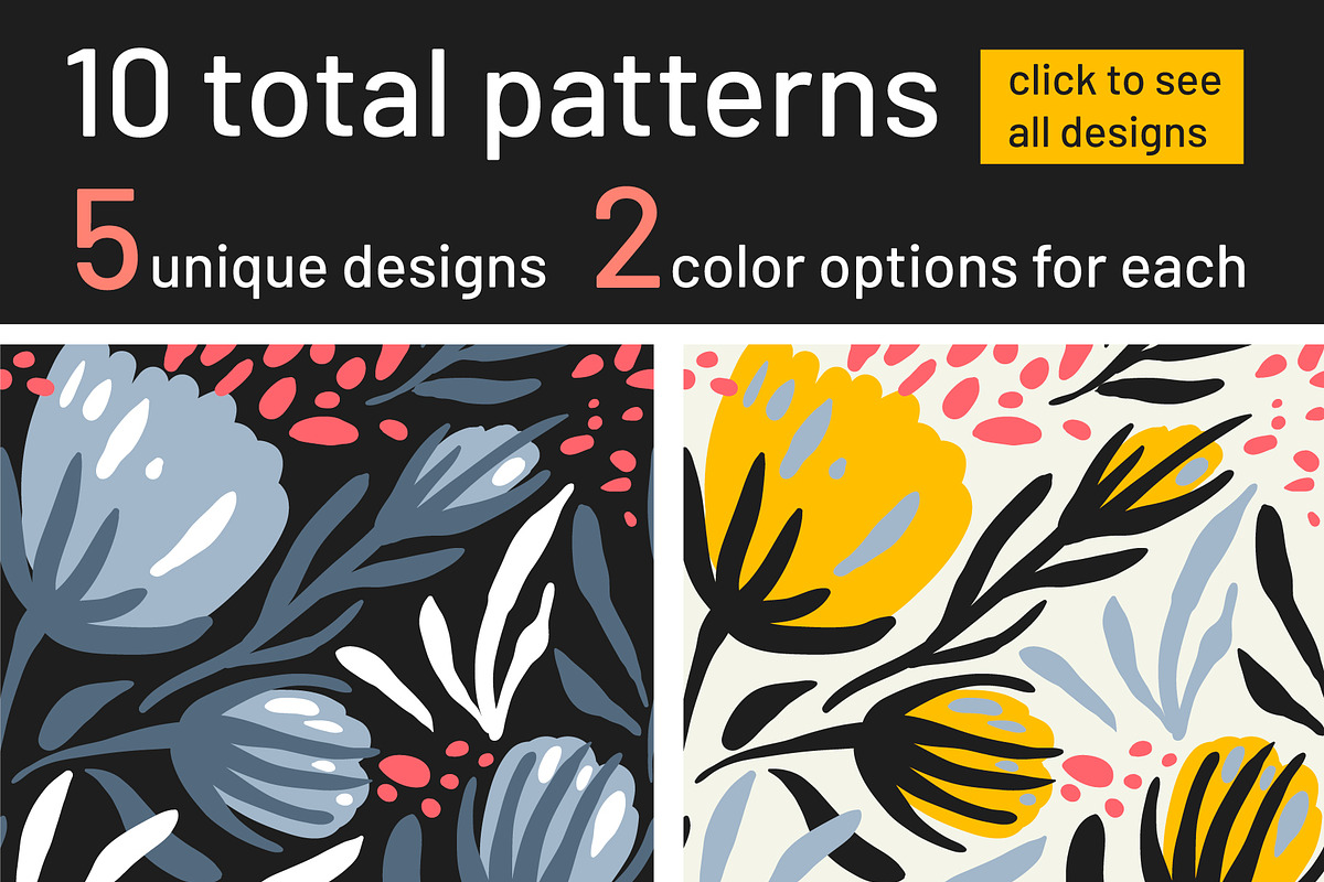 Big&Bright, vector floral patterns, a Pattern Graphic by Patternstory ...