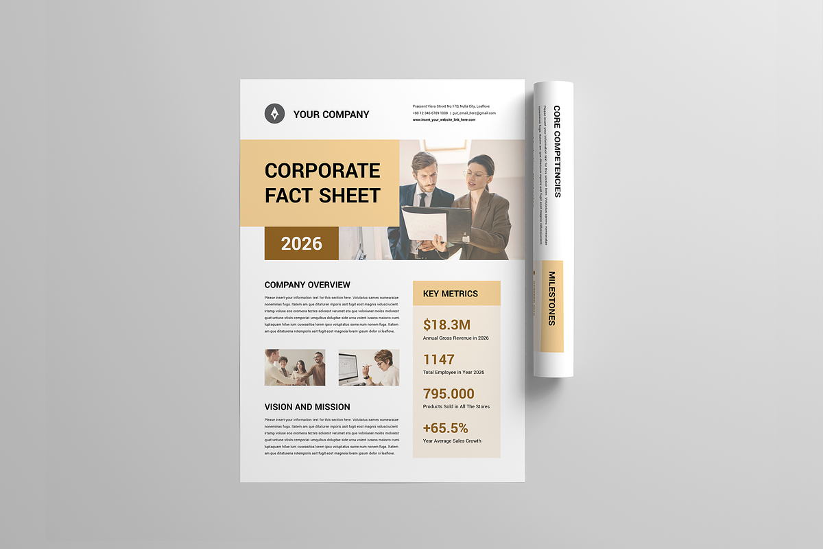 Corporate Fact Sheet, a Flyer Template by Leaflove