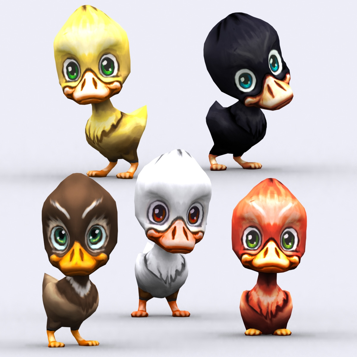 3DRT - Chibii animals - Duck, an Animal 3D Model by 3DRT.com