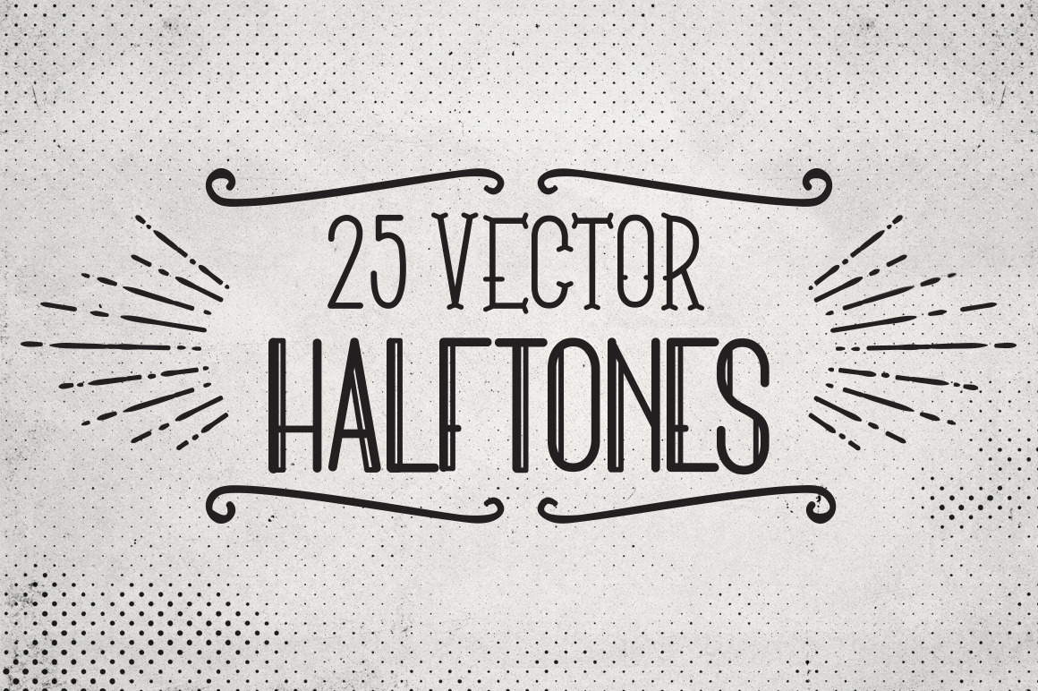 25 Retro Vector Halftones V2, a Texture Graphic by TexturWerk