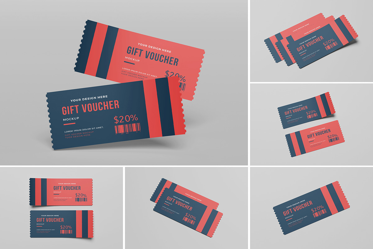 Gift Voucher Mockup, a Print Template by AKMAL STUDIO | Creative Market