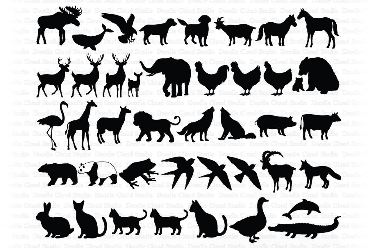 Animal Bundle SVG, Cut Files., an Animal Illustration by Doodle Cloud ...