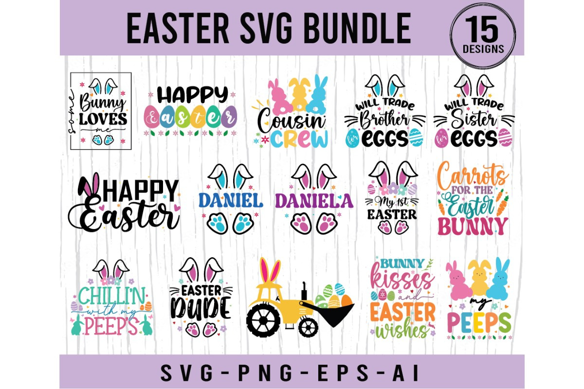 Happy Easter Svg PNG Bundle