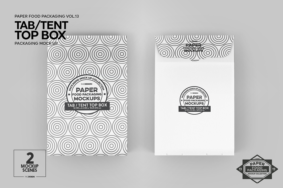 Tab Tent Top Box Packaging Mockup, a Packaging Mockup by INCDesign
