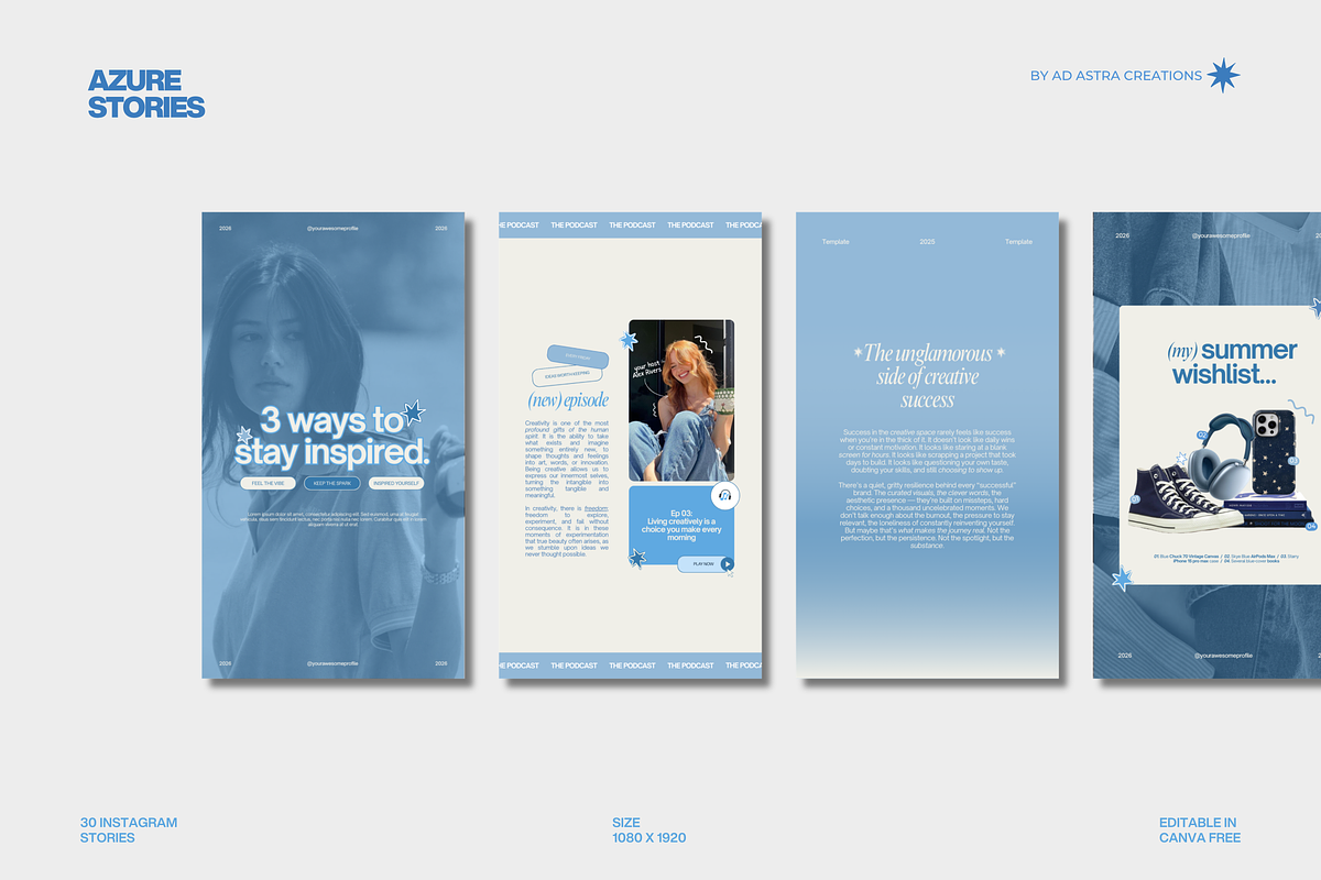 Azure | 90 Instagram Templates