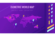 World map isometric vector illustration | Technology Illustrations ...
