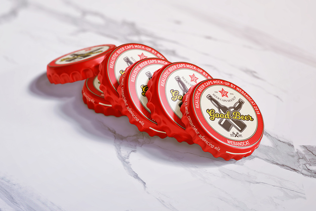Bottle Cap Mock-Up, a Packaging Mockup by WebAndCat