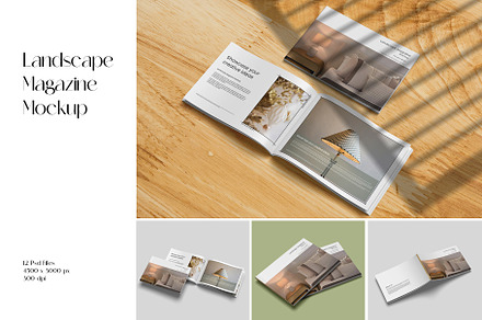 A4 Landscape Magazine Mockup | Creative Market