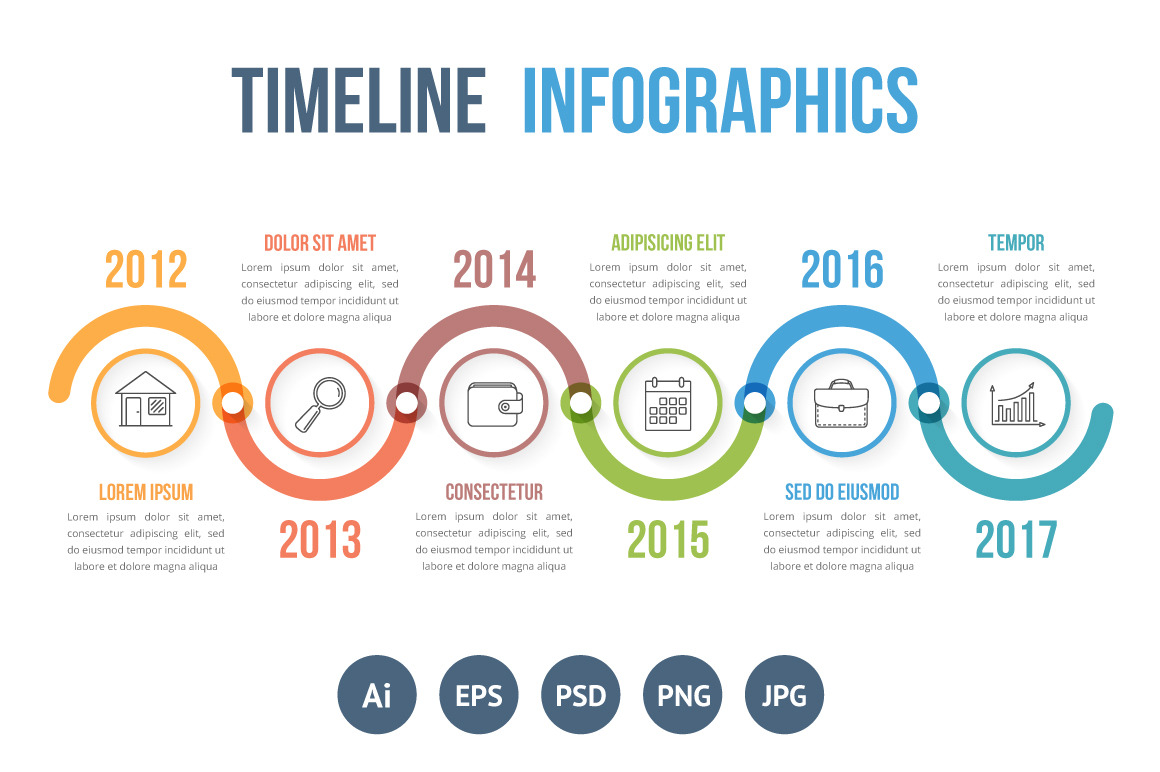 Timeline Infographics, a Graphic by PixMarket | Creative Market