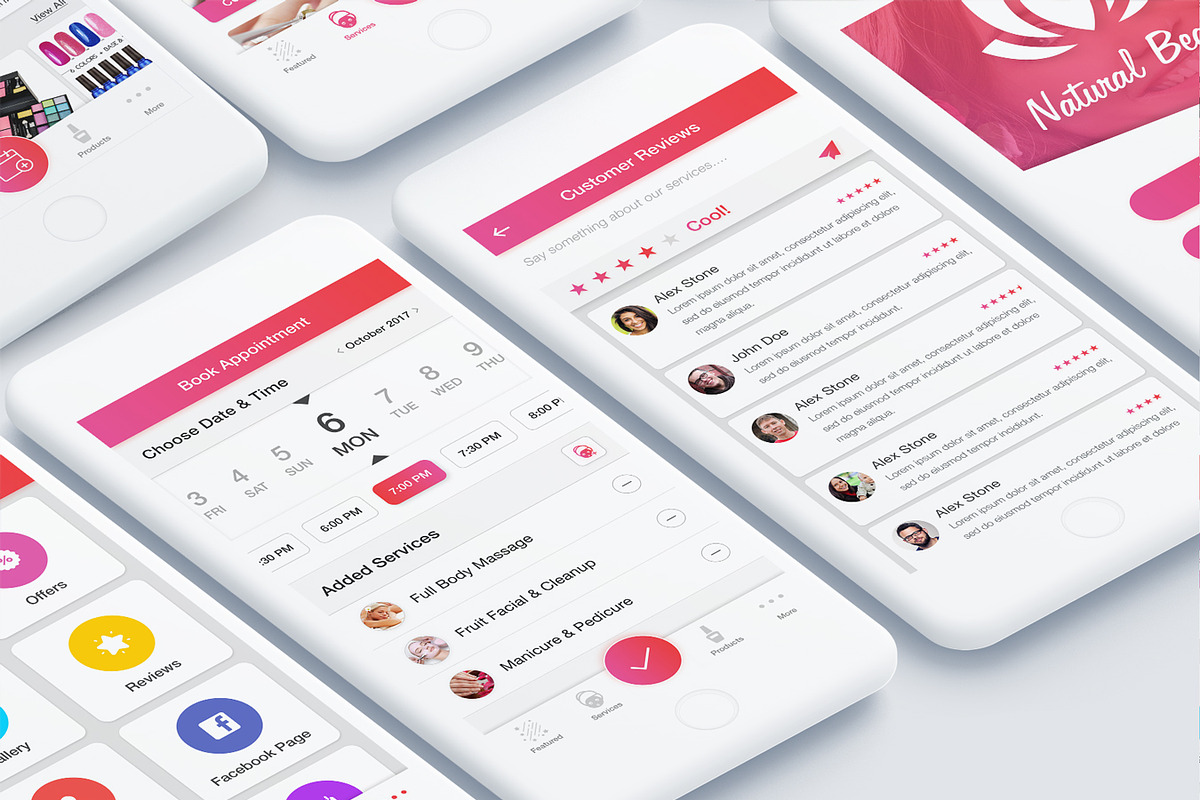 Natural Beauty & Spa Salon UI Kit, an UI Kit Template by App Innovation