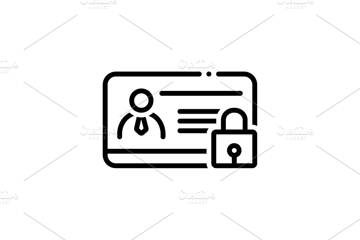 Identity protection icon, an Icon by Creative priyanka | Creative Market