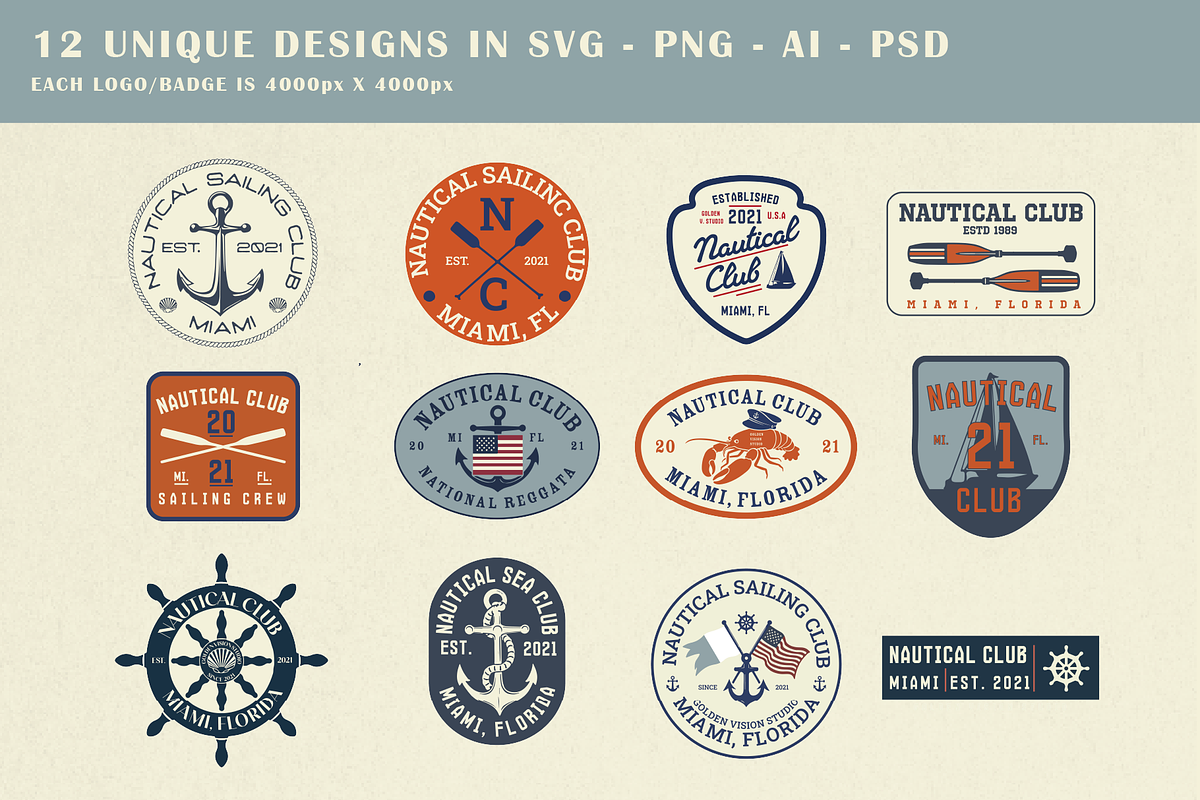Vintage Nautical Logo Templates