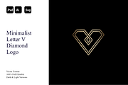 Minimalist Letter V Diamond Logo | Creative Market