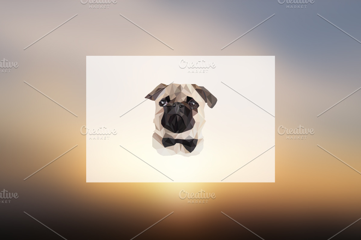 Geometric Pug - Illustration, an Animal Illustration by Congruent Graphics