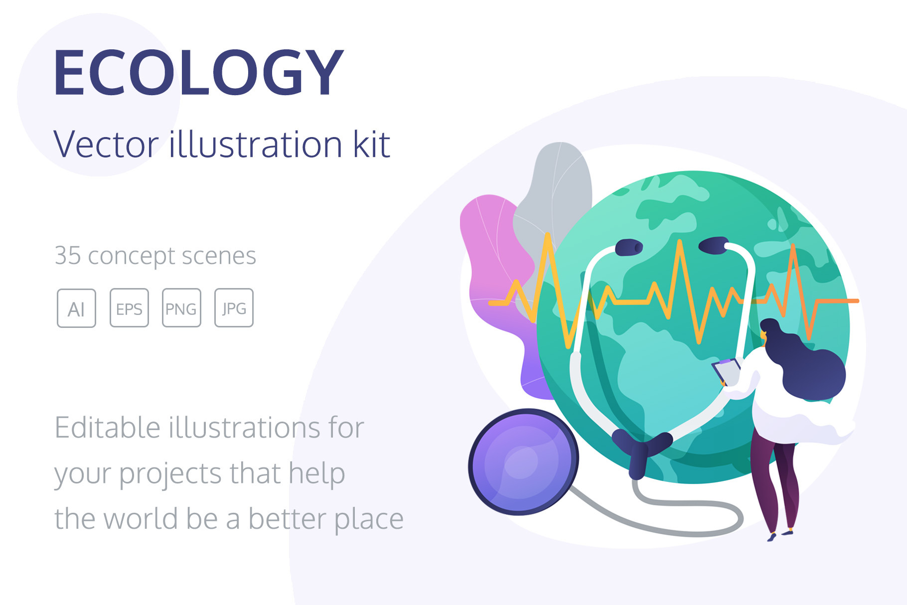 Ecology vector illustration kit, a Templates & Theme by Visual Generation