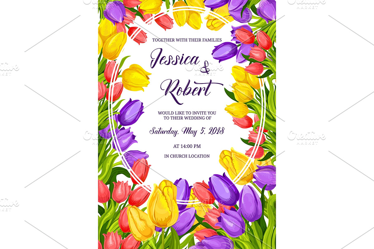 Spring flower banner for wedding invitation design, a Decorative ...