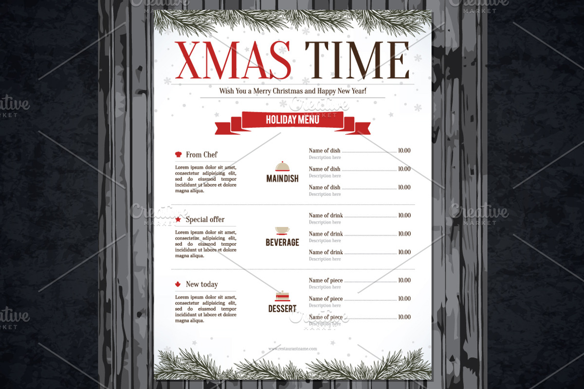 Special Christmas festive menu, a Brochure Template by Restaurant Menu ...
