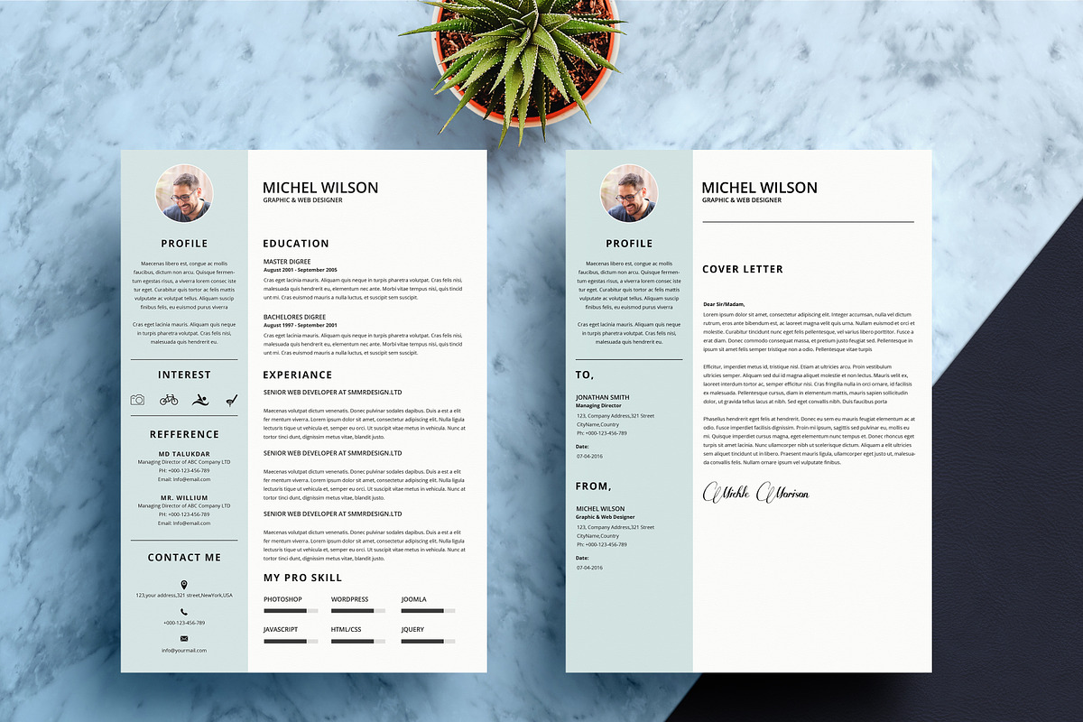 10 Resume & Cover-letter Bundle, a Resume Template by SmmrDesign