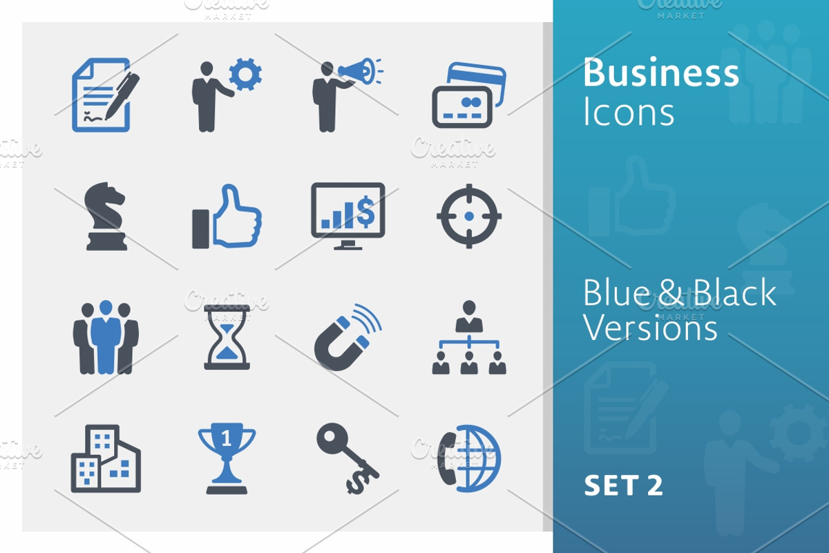 Business Icons Set 2 - Blue Series, an Outline Icon by introwiz1