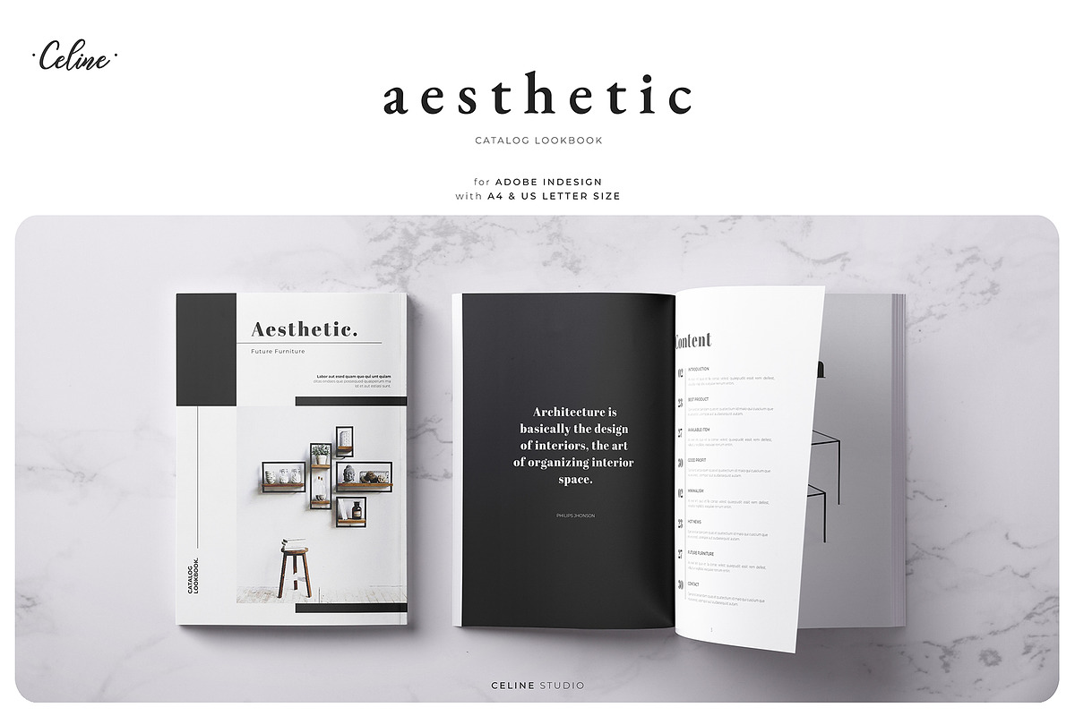 AESTHETIC Lookbook Catalog Template, a Magazine Template by Celine Studio