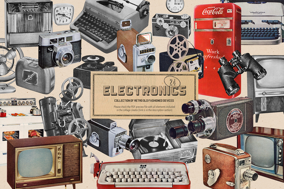 Vintage Collage Creator 1170+ Assets, an Object Graphic by Veris Studio