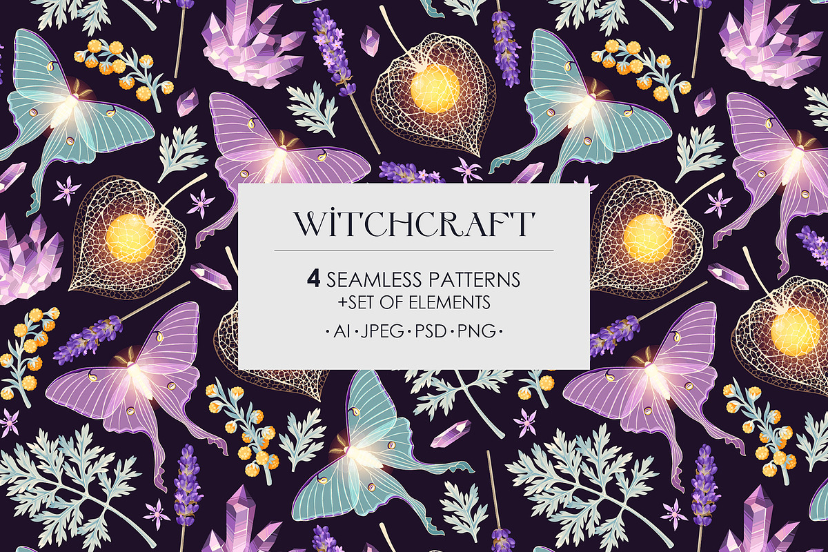 Witchcraft Patterns, a Pattern Graphic by GreyLilac