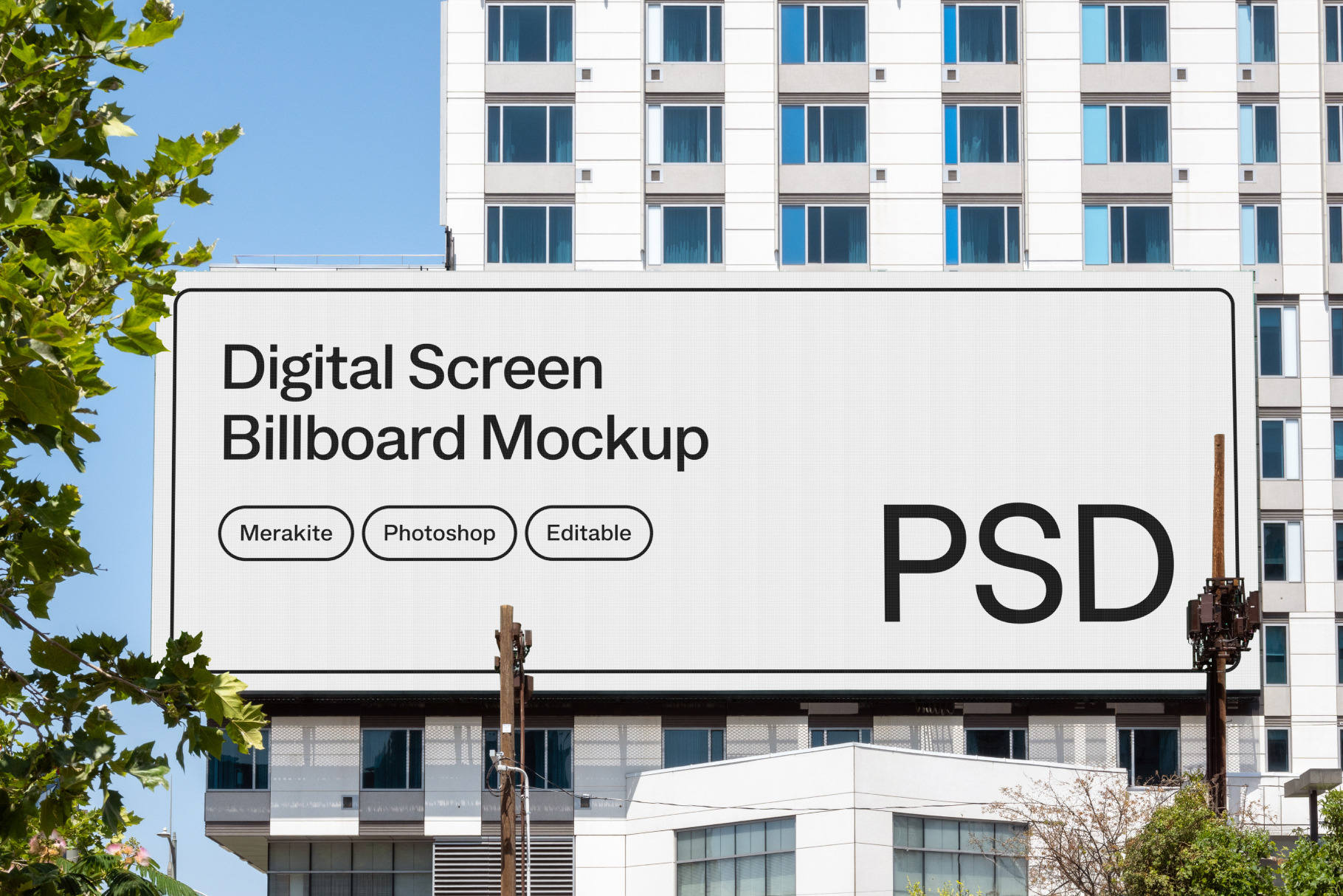 Urban Digital Billboard Mockup