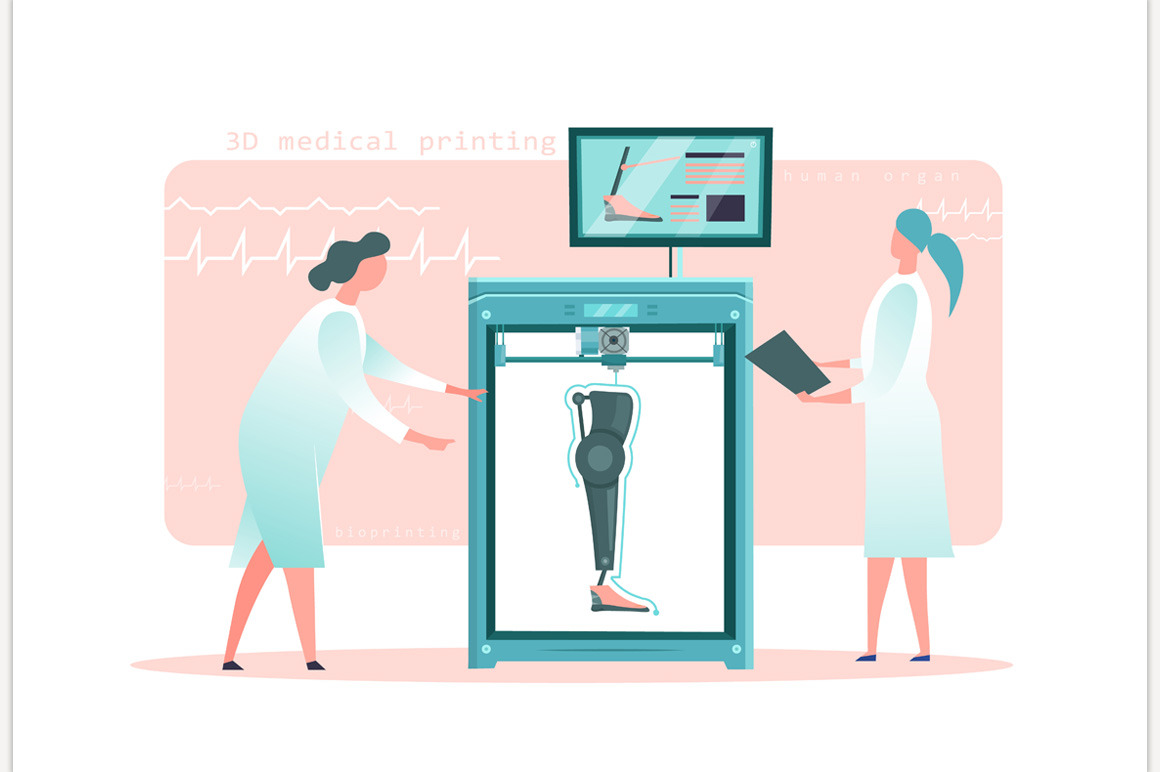 3D medical printer, a Healthcare Illustration by Anna's Shop