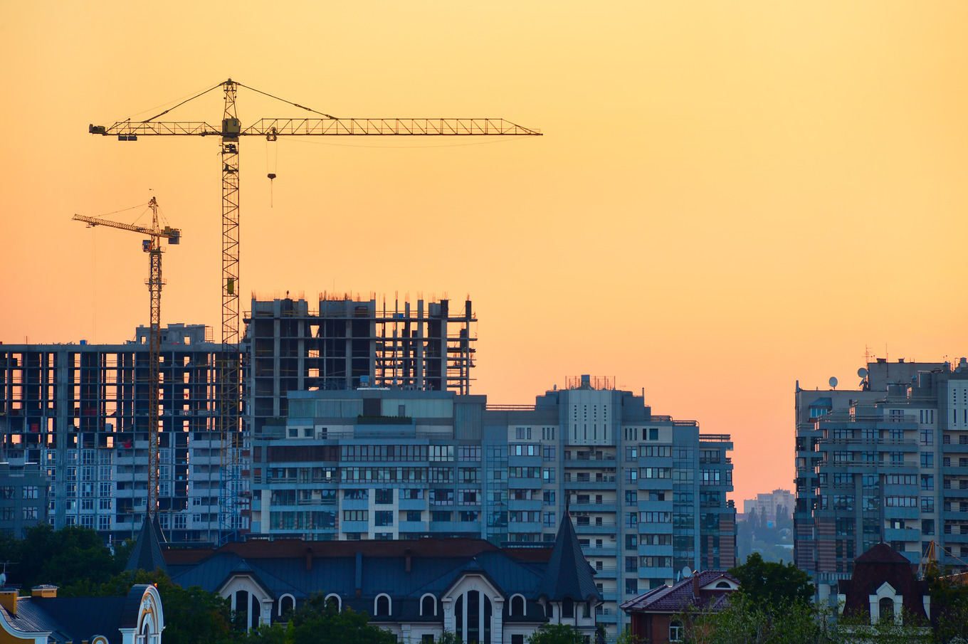 Construction site at sunset containing real, background, and wallpaper ...