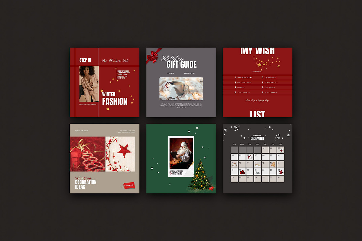 Christmas Instagram Pack - PSD/Canva, a Social Media Template by ...