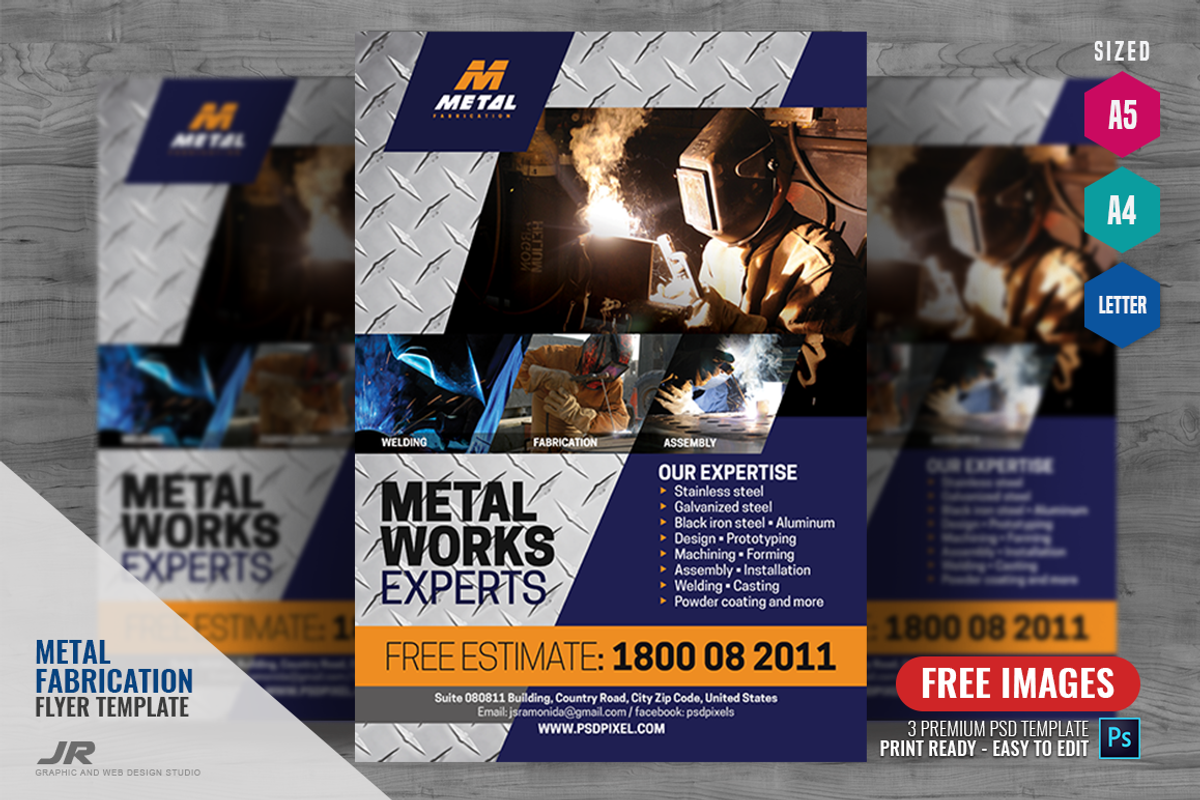 Steel Works and Fabrication Flyer, a Flyer Template by PSDPixel