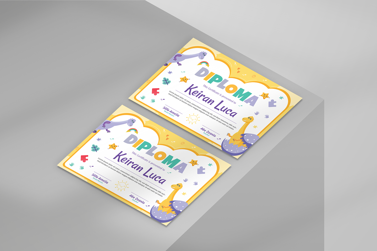 Colorful Kids Certificate, a Flyer Template by Annora Studio